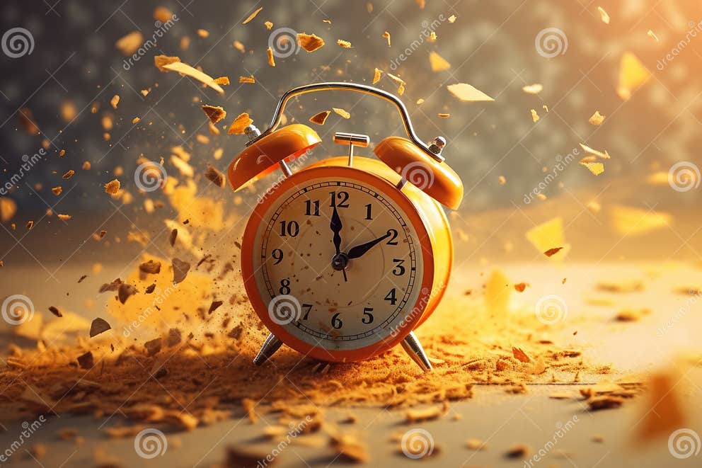 Dynamic Wake-up Call, Vintage Alarm Clock Ringing and Exploding into a ...