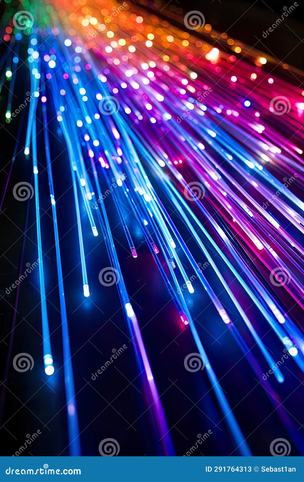 Dynamic Wallpaper Showcases a Burst of Colorful Optical Cables Stock ...