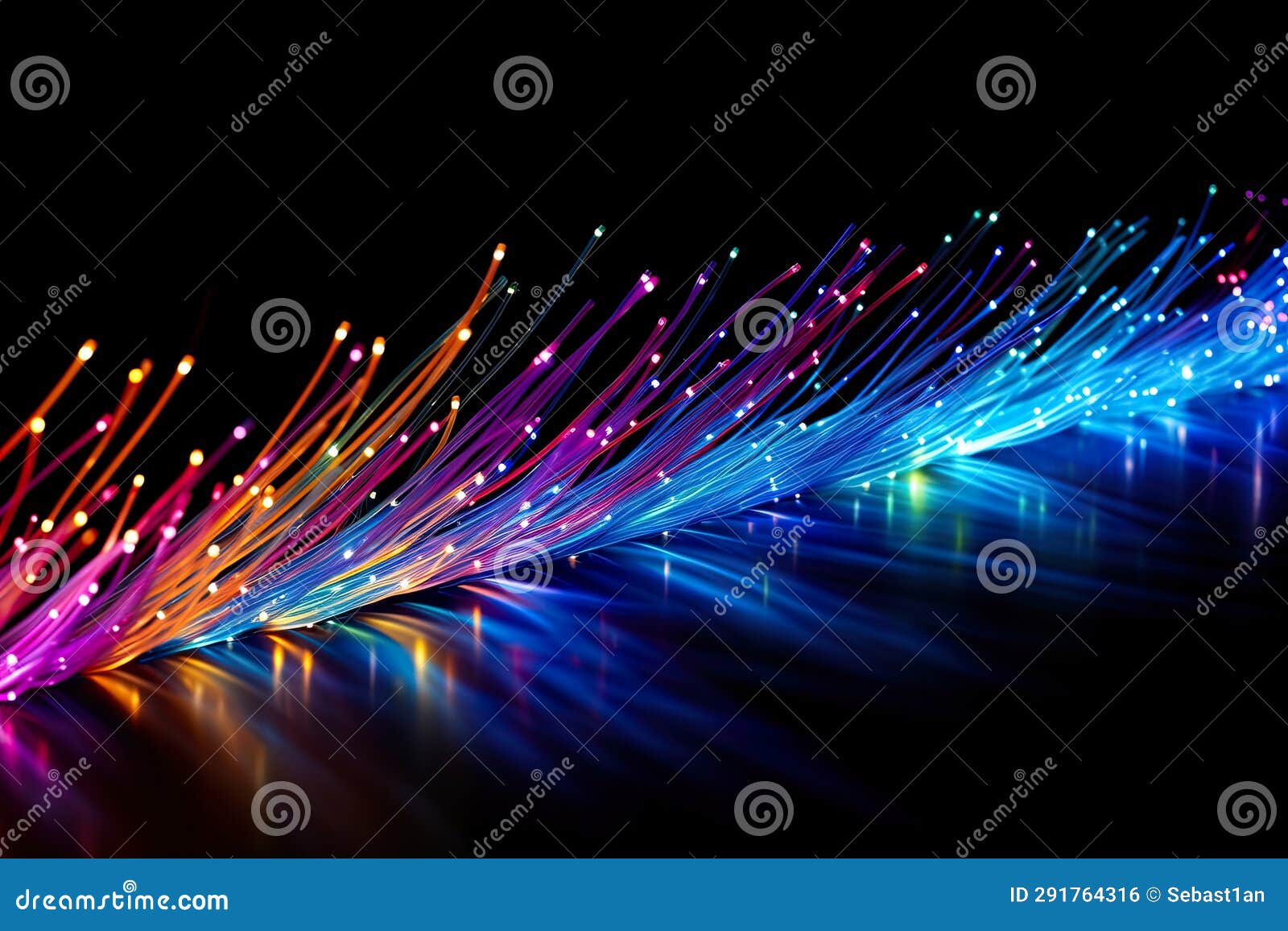 Dynamic Wallpaper Showcases a Burst of Colorful Optical Cables Stock ...
