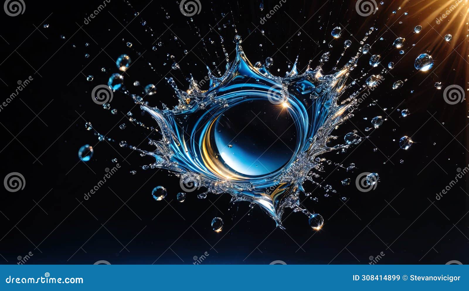 Dynamic Water Drop Splash Effect Stock Illustration - Illustration of ...