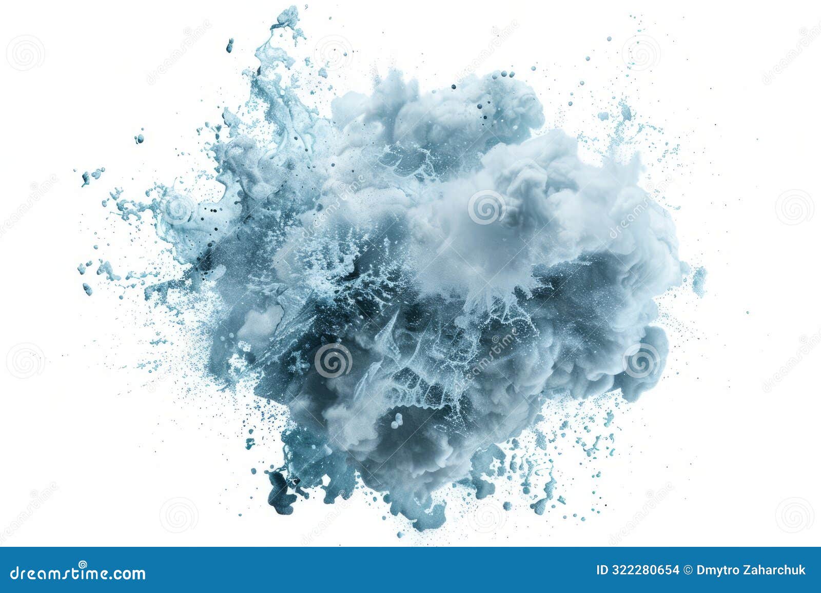 Dynamic Water Explosion Effect, Isolated on a White Background Stock ...