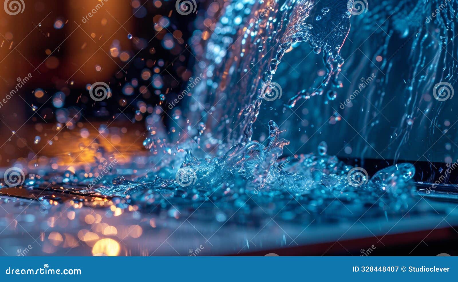 Dynamic Water Flushing Teeth Cartoon Vector | CartoonDealer.com #102907607