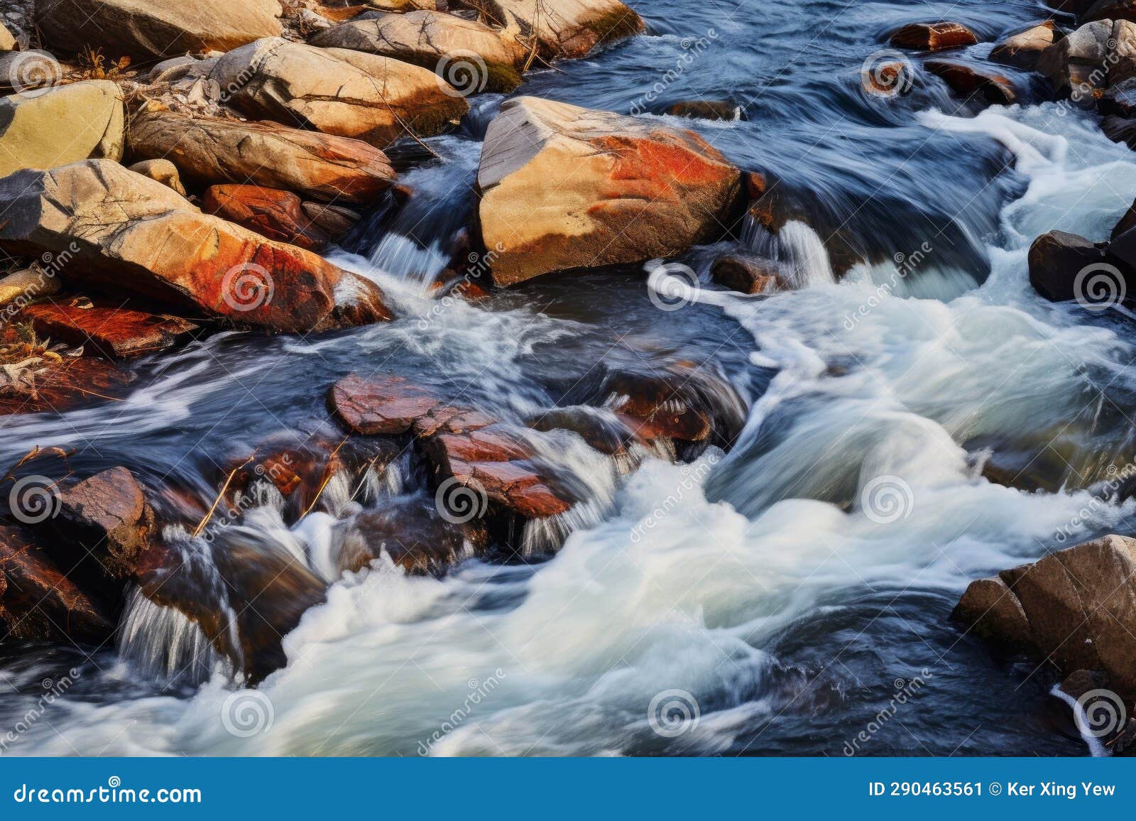 Dynamic Water Patterns in a River Stock Illustration - Illustration of ...