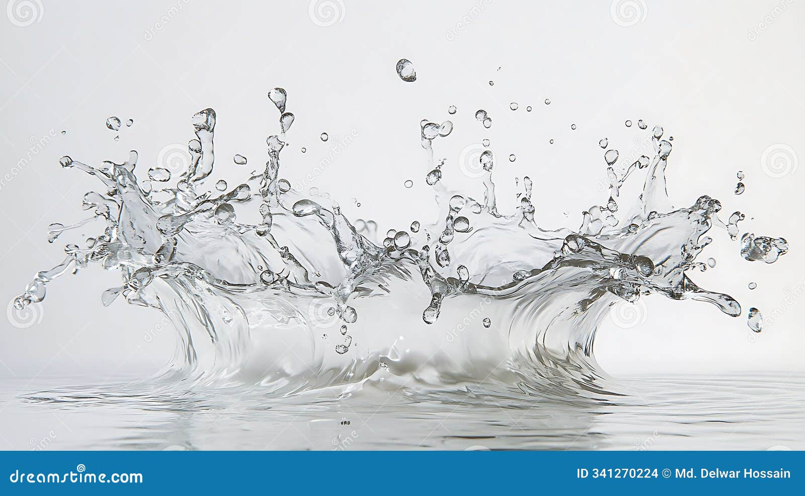 Dynamic Water Splash Creating Intricate Patterns on Smooth Surface ...