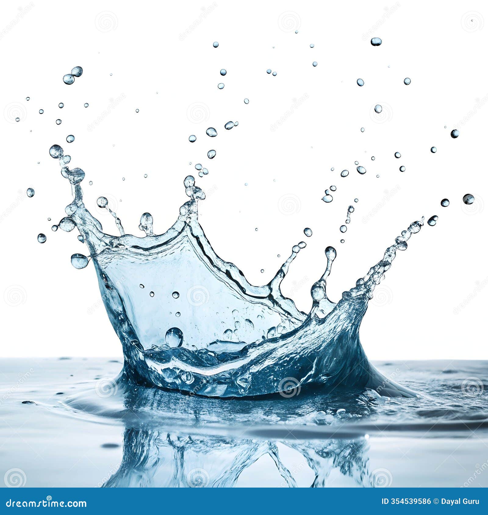 Dynamic Water Splash Isolated on White Background Stock Illustration ...