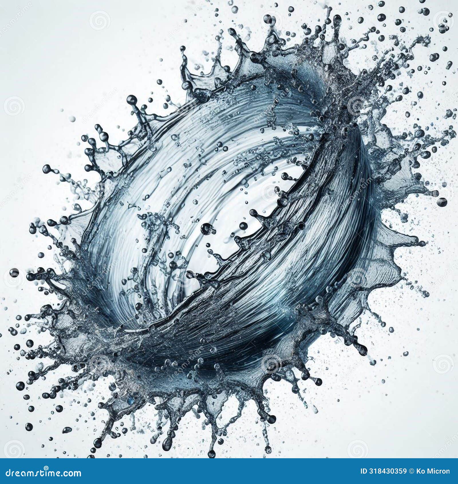 Dynamic Water Splash Isolated on White Background Stock Illustration ...