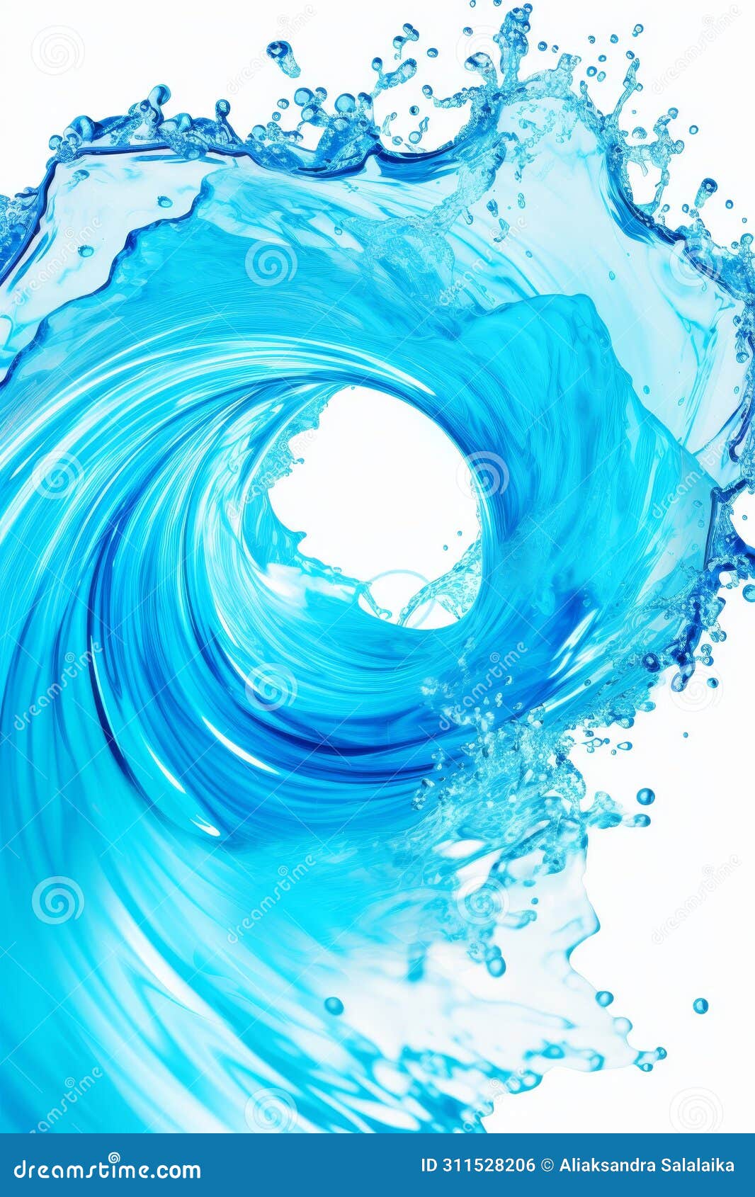 Dynamic Water Vortex Splash Isolated On Clean White Background For ...