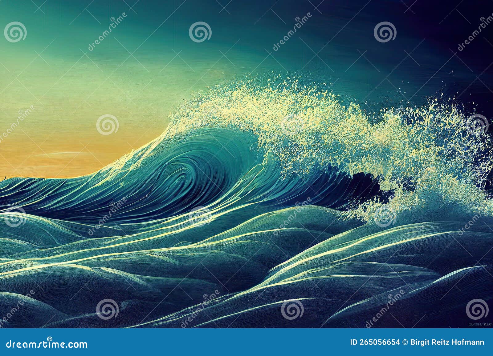 Dynamic Water Waves Gradient Wallpaper Background Header Illustration ...