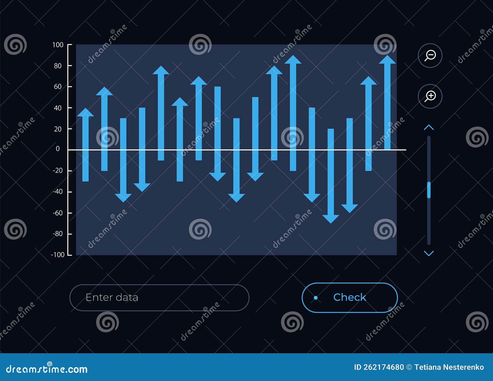 Dynamic Waterfall Chart UI Element Template Stock Vector - Illustration ...