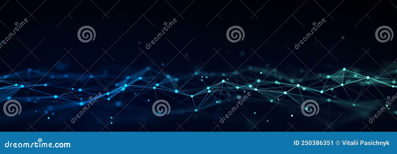 Dynamic Wave with Connected Dots and Lines. Digital Wave Background ...