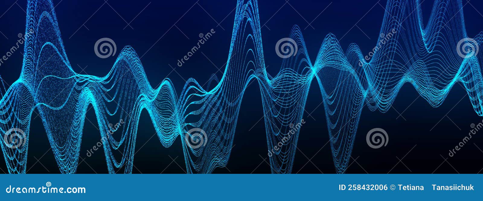 Dynamic Wave of Glowing Particles. Data Flow Information. Concept of ...