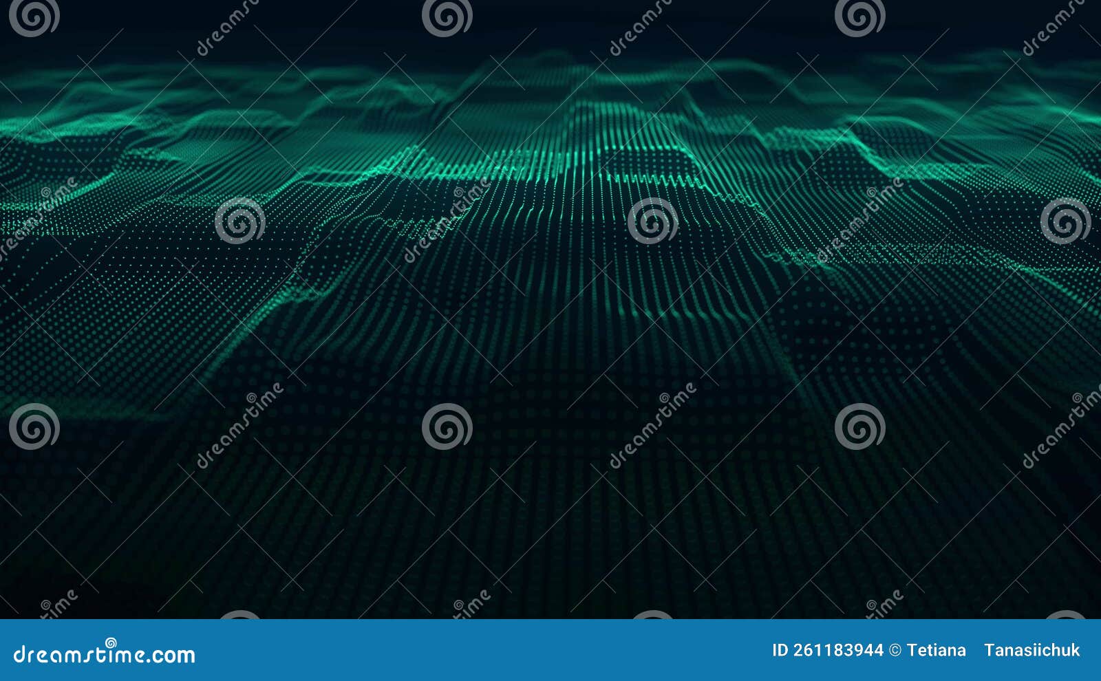 Dynamic Wave of Glowing Particles. Data Flow Information. Concept of ...