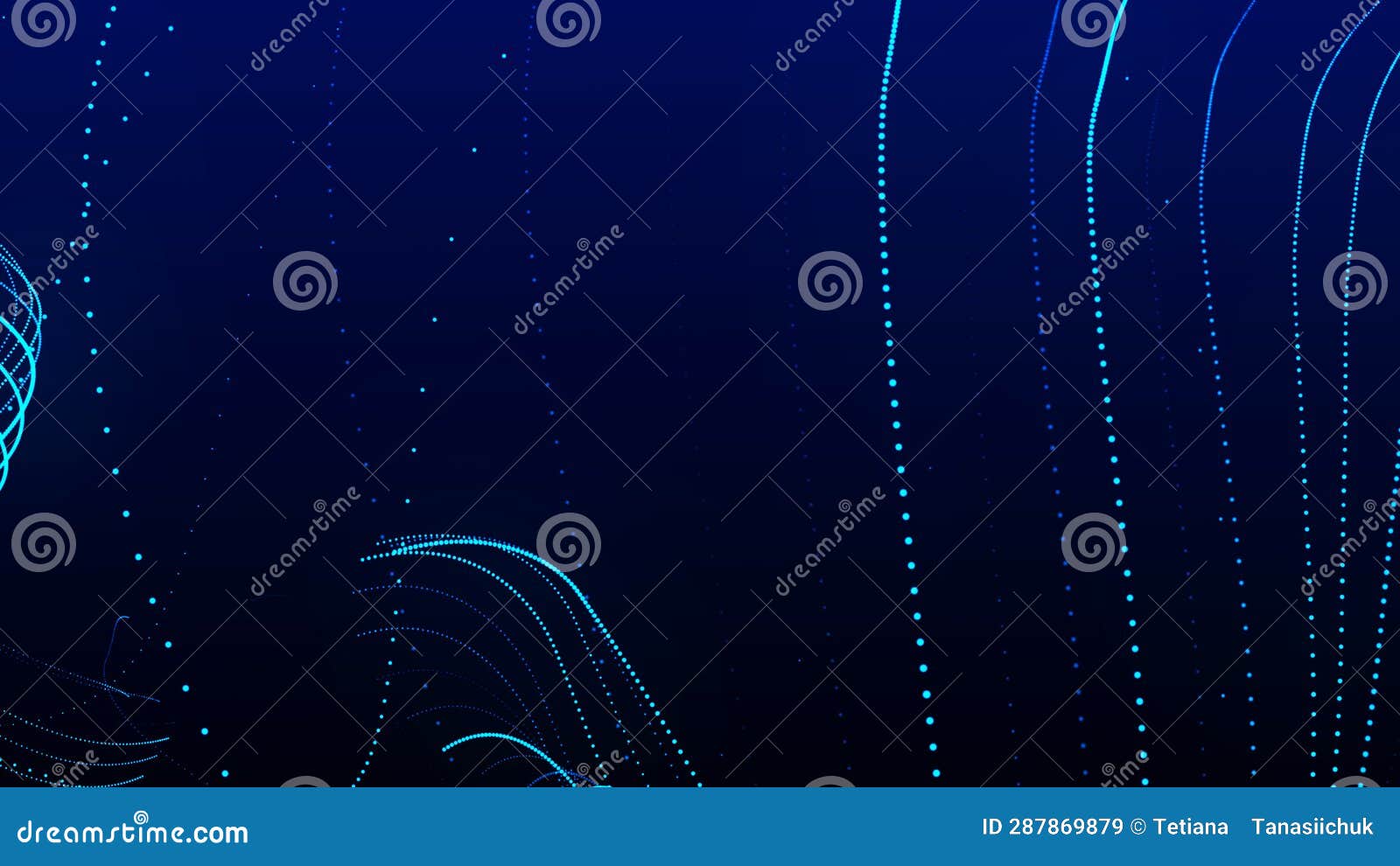 Dynamic Wave of Glowing Particles. Data Flow Information. Concept of ...