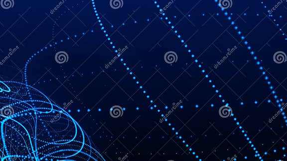 Dynamic Wave of Glowing Particles. Data Flow Information. Concept of ...