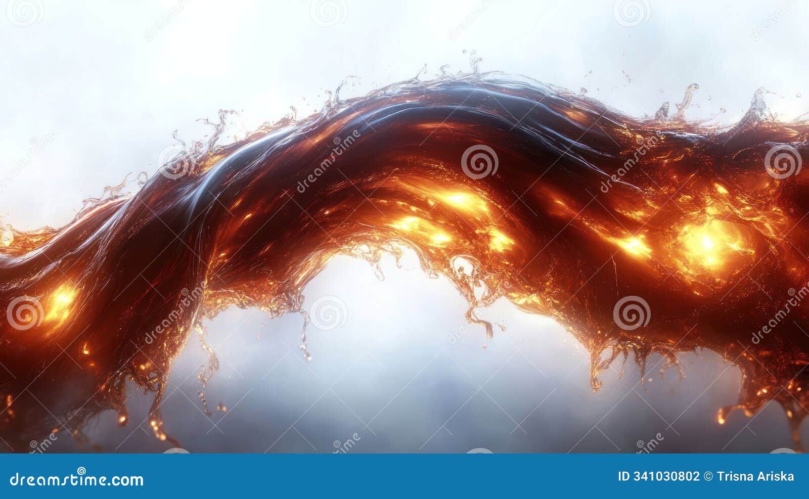 A Dynamic Wave of Molten Liquid with Glowing Highlights, Evoking Energy ...