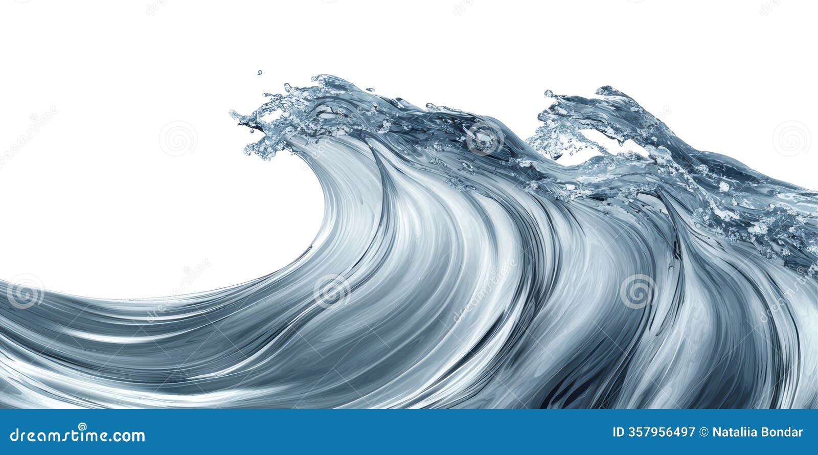 Dynamic Wave Motion Captured in Mid-flow Isolated on Transparent ...