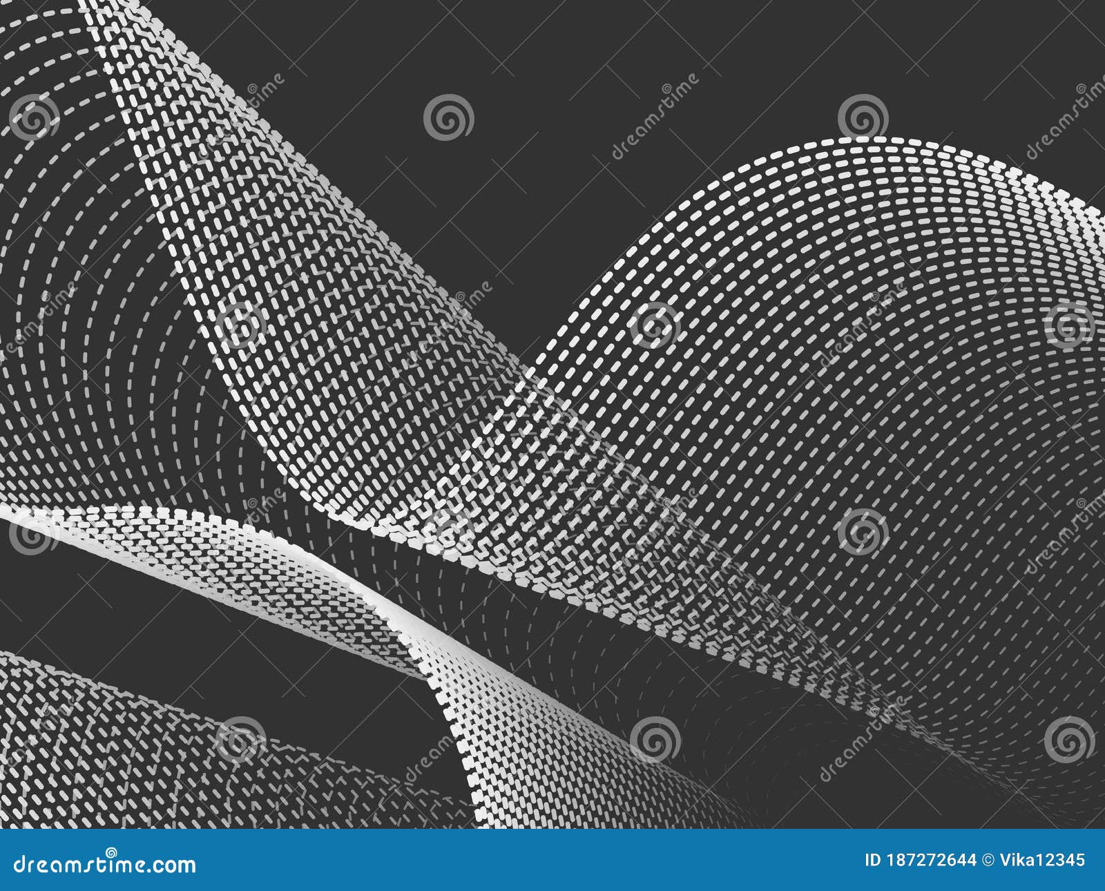 Dynamic Wave Particles Black and White Abstract Background Stock Vector ...
