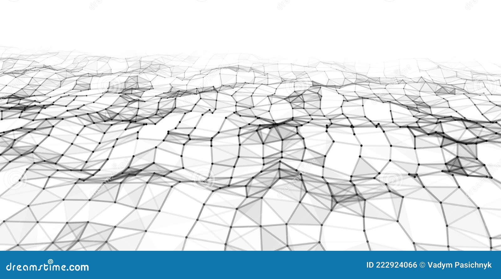 Dynamic Wave on White Background. Wave of Particles. Futuristic Point ...