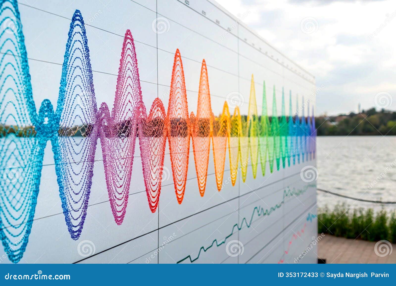 Dynamic Waveforms Representing Digital Sound Frequencies Stock ...