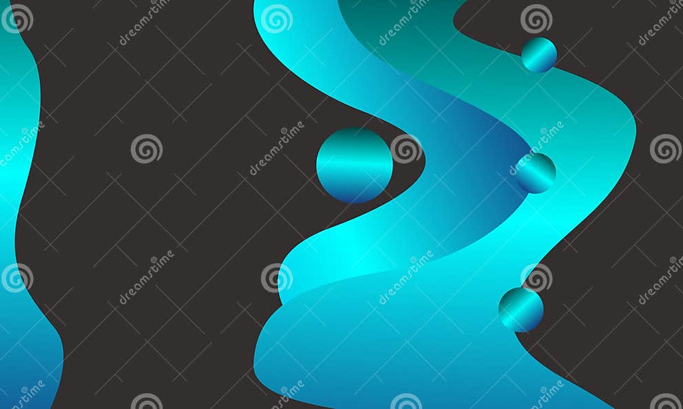 Dynamic Waves Abstract Fluidity Blue Colors Gray Background Design ...