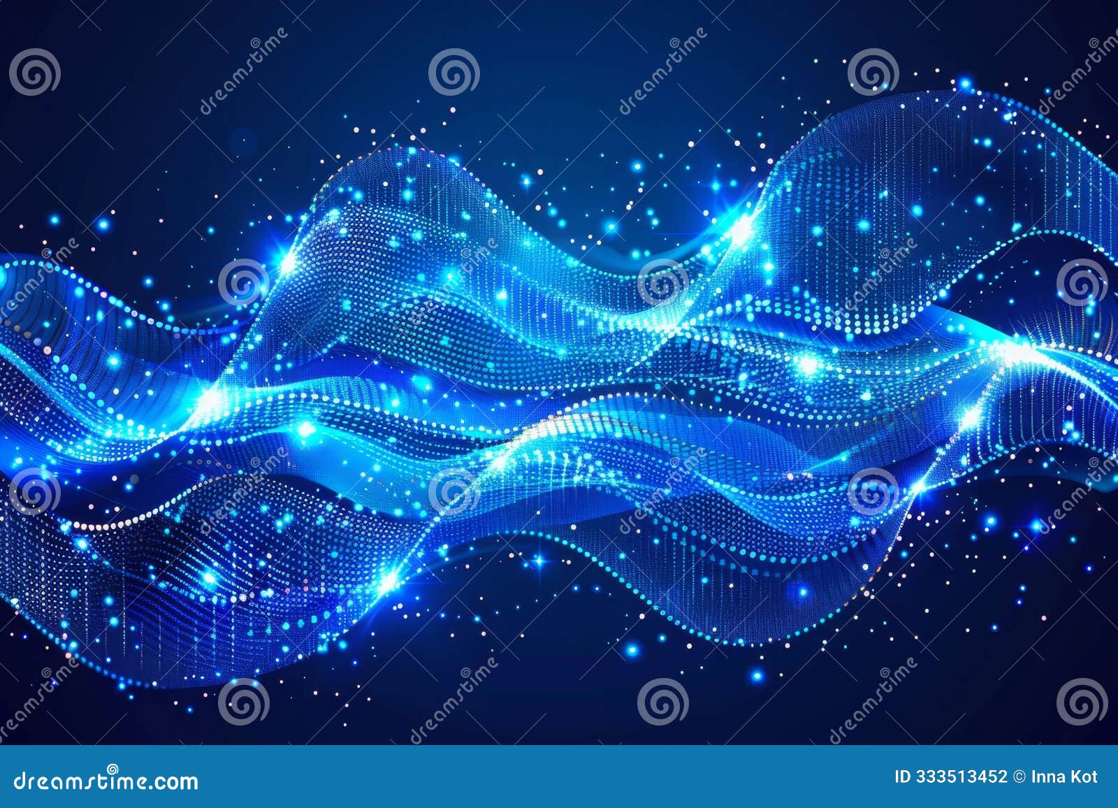 Wavy Light Abstract, Green Neon Light Wave Background Digital Light ...