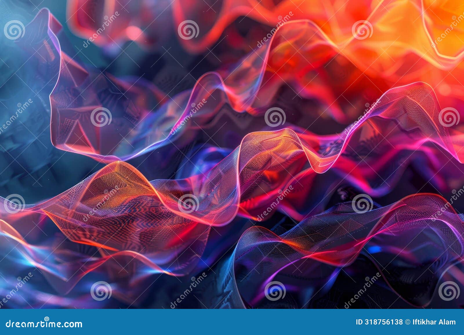 Dynamic Wavy Lines in Various Colors Create a Vibrant Abstract ...