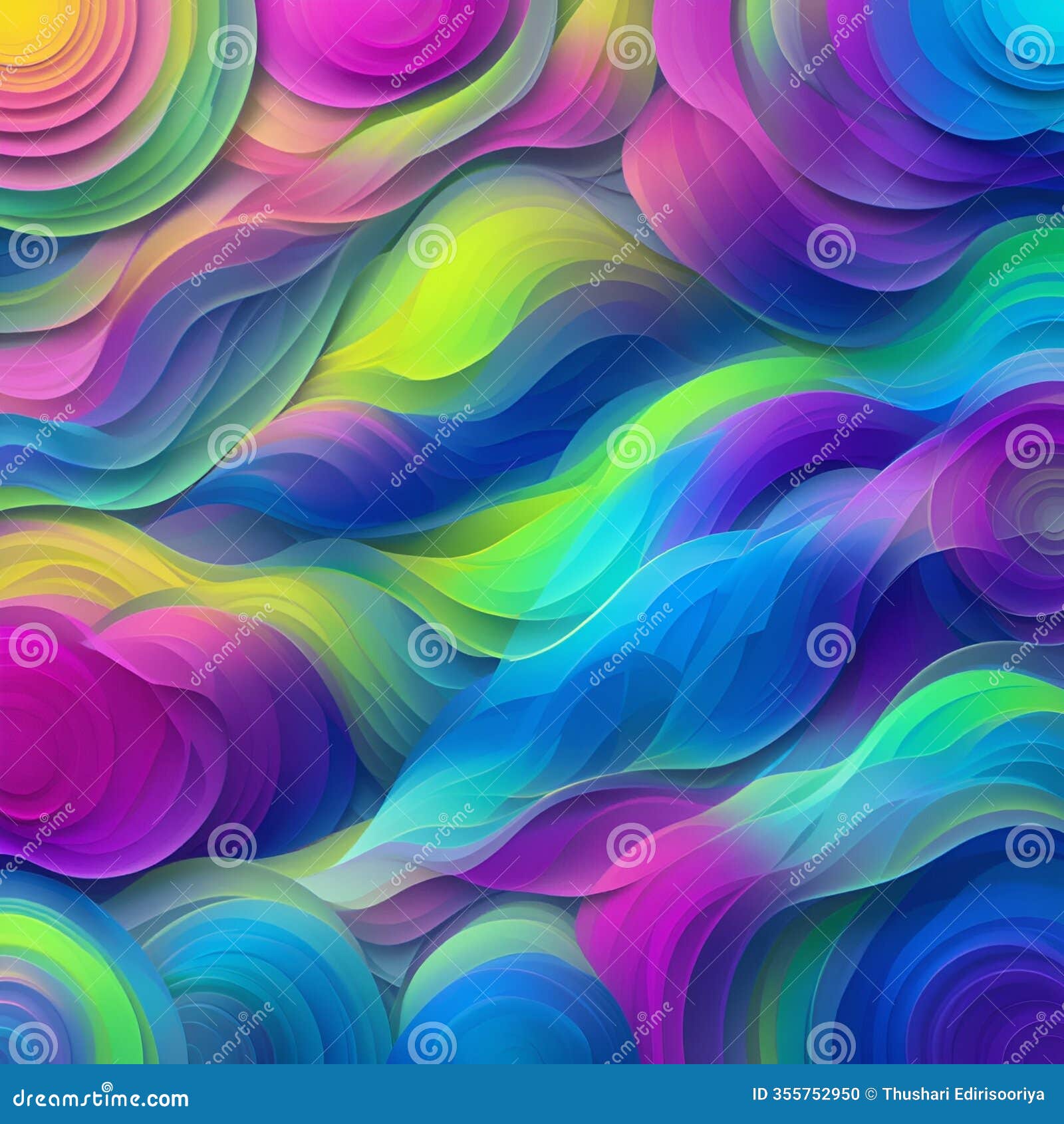 Dynamic Wavy Patterns - Overlapping Circles and Ellipses with Bright ...