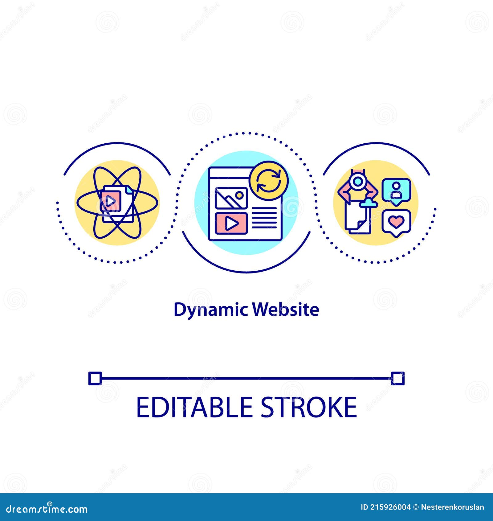 Dynamic Website Concept Icon Stock Vector - Illustration of business ...
