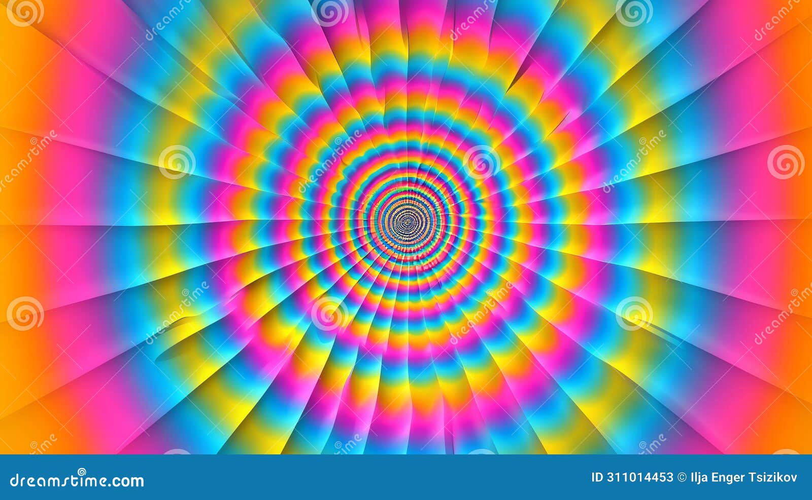 Dynamic Whirl Motion Optical Illusion with Bright Colored Spiraling ...