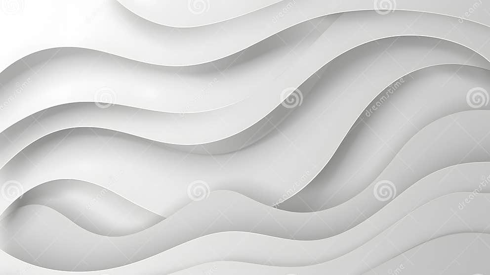 Abstract White Wavy Background with Modern 3D Paper Layers Elegant and ...