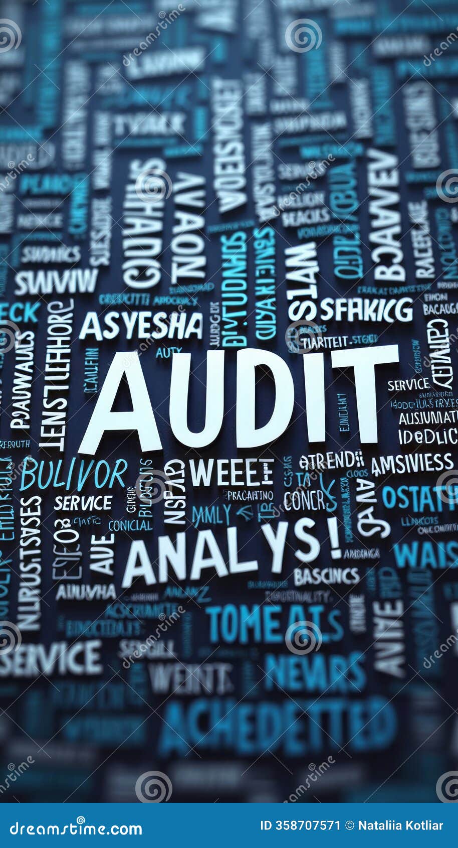 Dynamic Word Cloud Centered Around the Term AUDIT Stock Image - Image ...