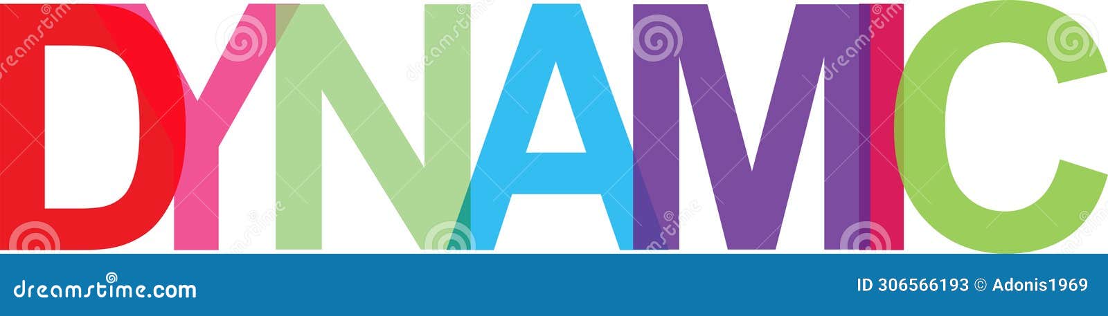 Dynamic word on white stock illustration. Illustration of forceful ...