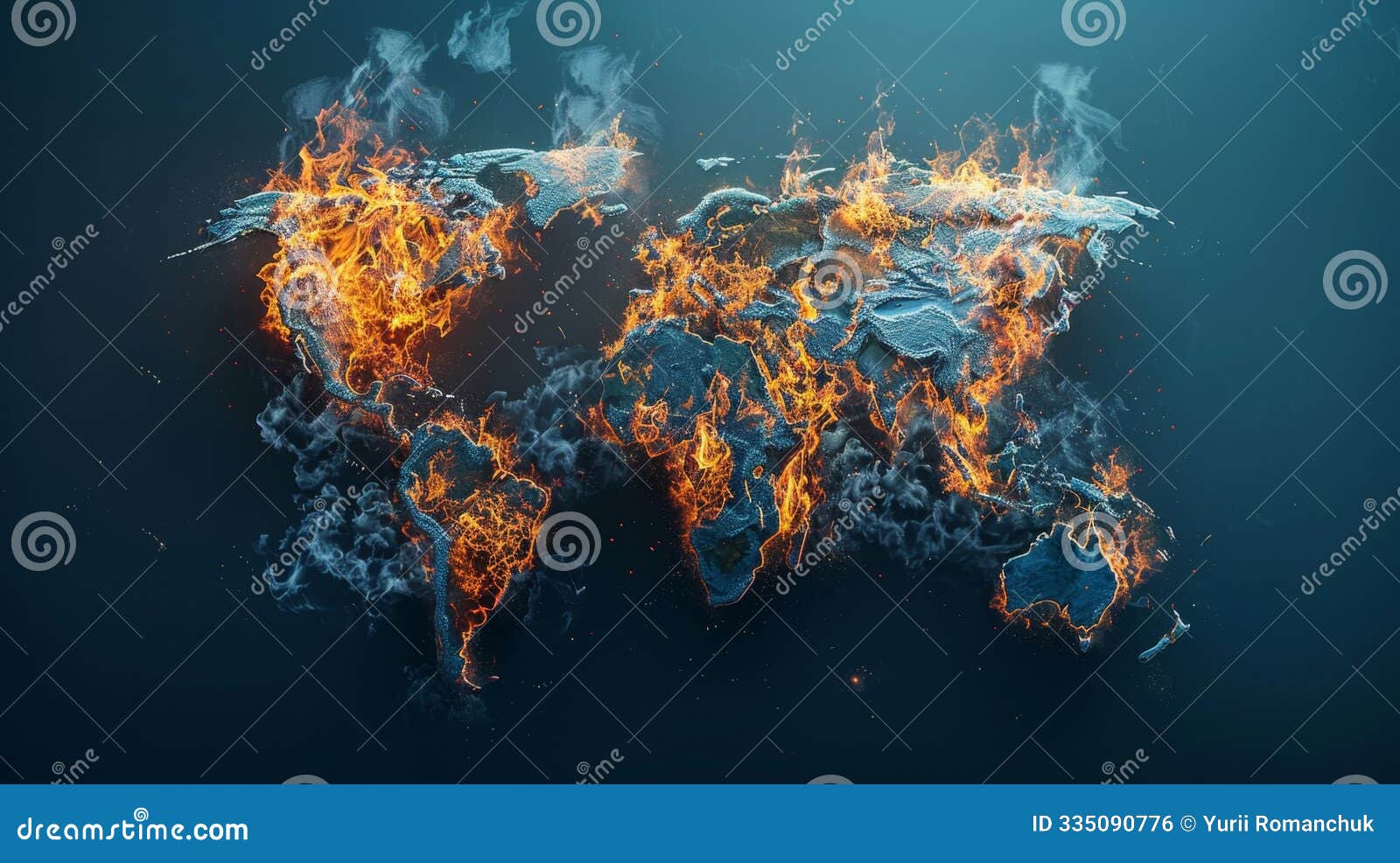 Dynamic World Map of Fire and Ice a Striking Metaphor for Climate ...