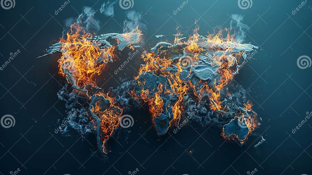 Dynamic World Map of Fire and Ice a Striking Metaphor for Climate ...