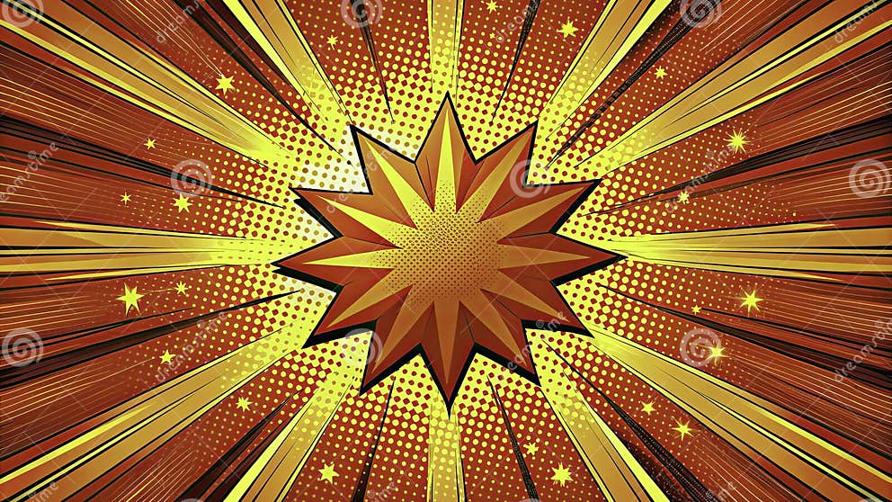 Dynamic Yellow and Red Comic Explosion Background a Striking Visual ...