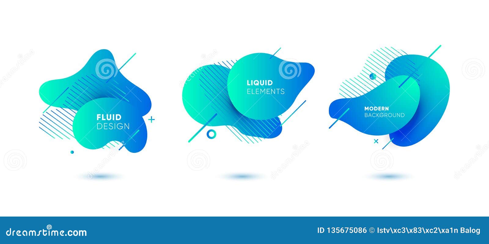 Dynamical Colored Graphic Elements. Flowing Liquid Shapes. Stock Vector ...