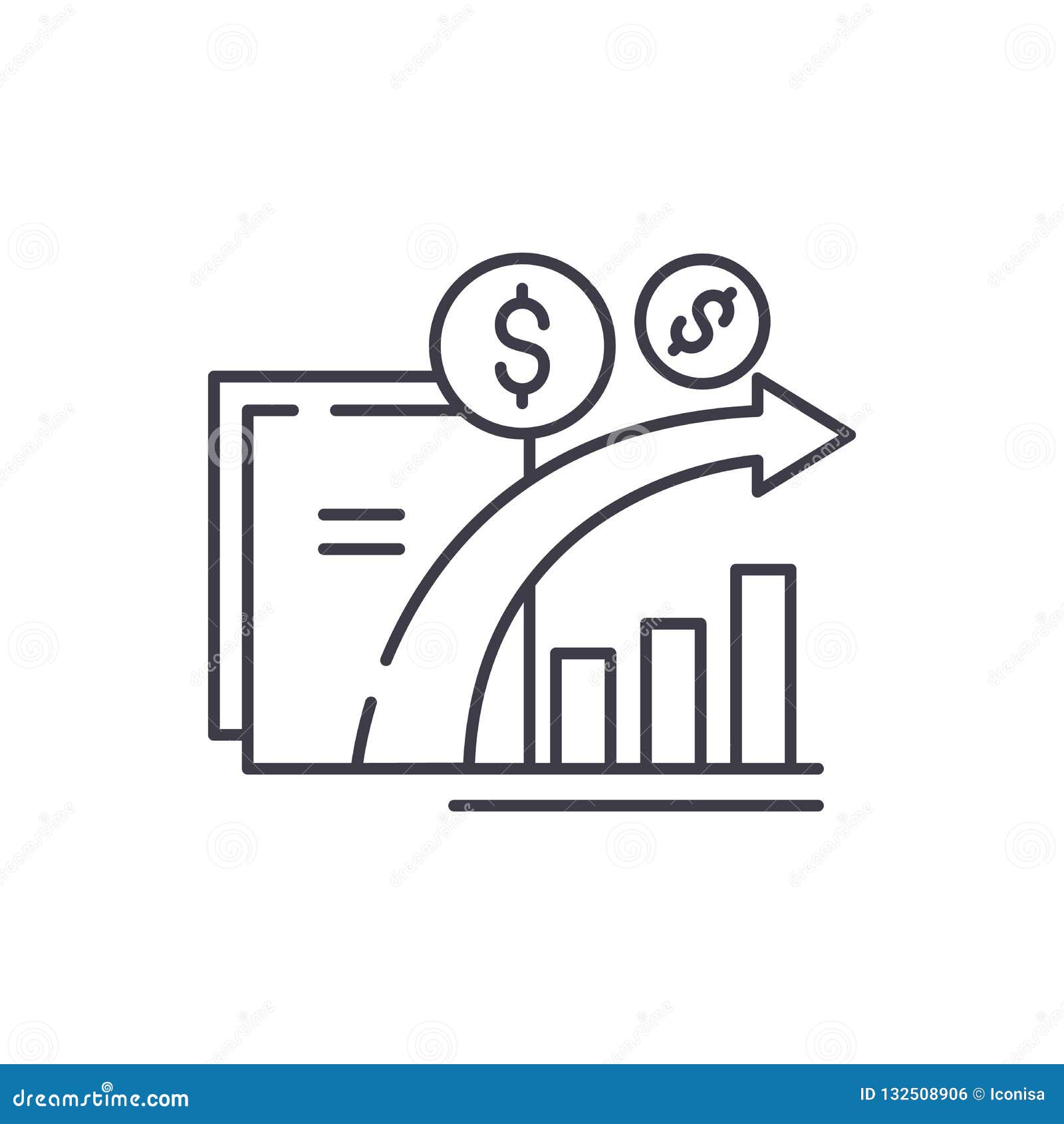 Dynamics of Financial Growth Line Icon Concept. Dynamics of Financial ...