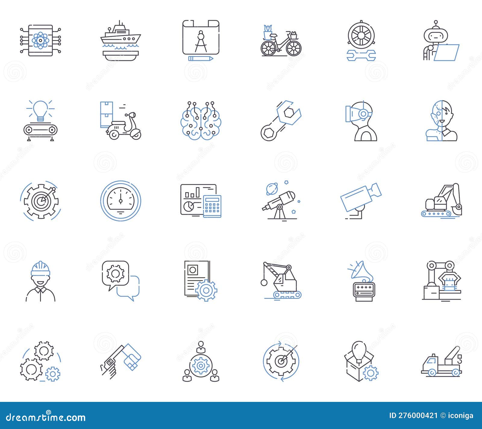 Dynamics Line Icons Collection. Energy, Movement, Motion, Flow, Impulse ...