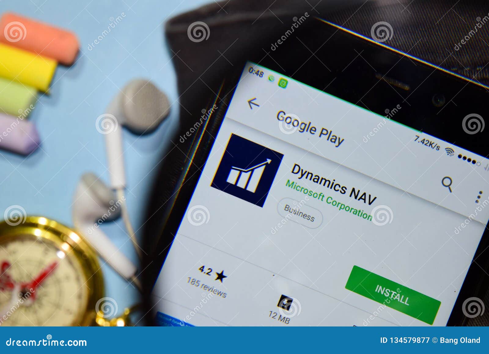 Dynamics NAV Dev App with Magnifying on Smartphone Screen. Editorial ...