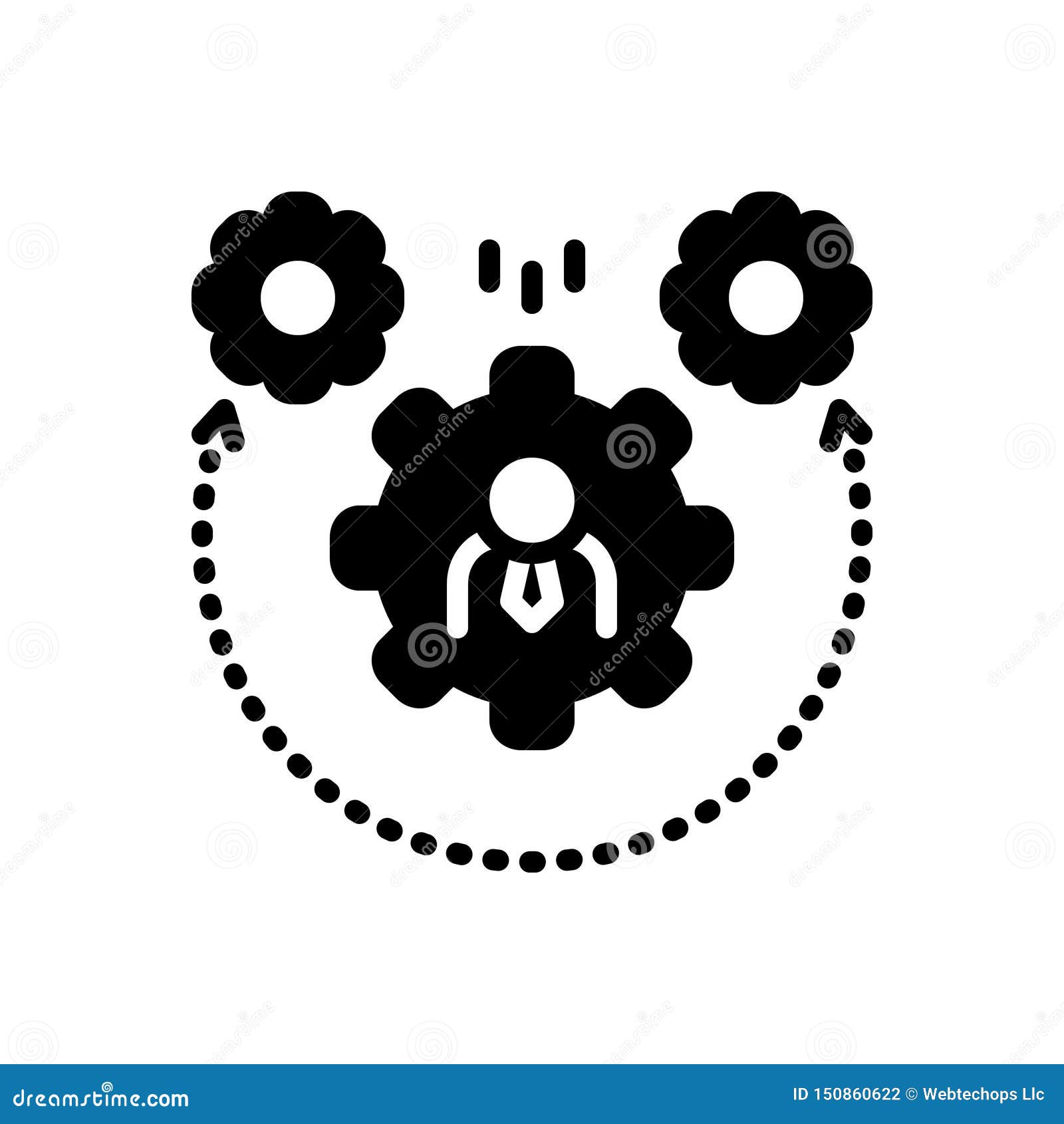 Black Solid Icon For Dynamism, Setting And Cogwheel Vector Illustration ...