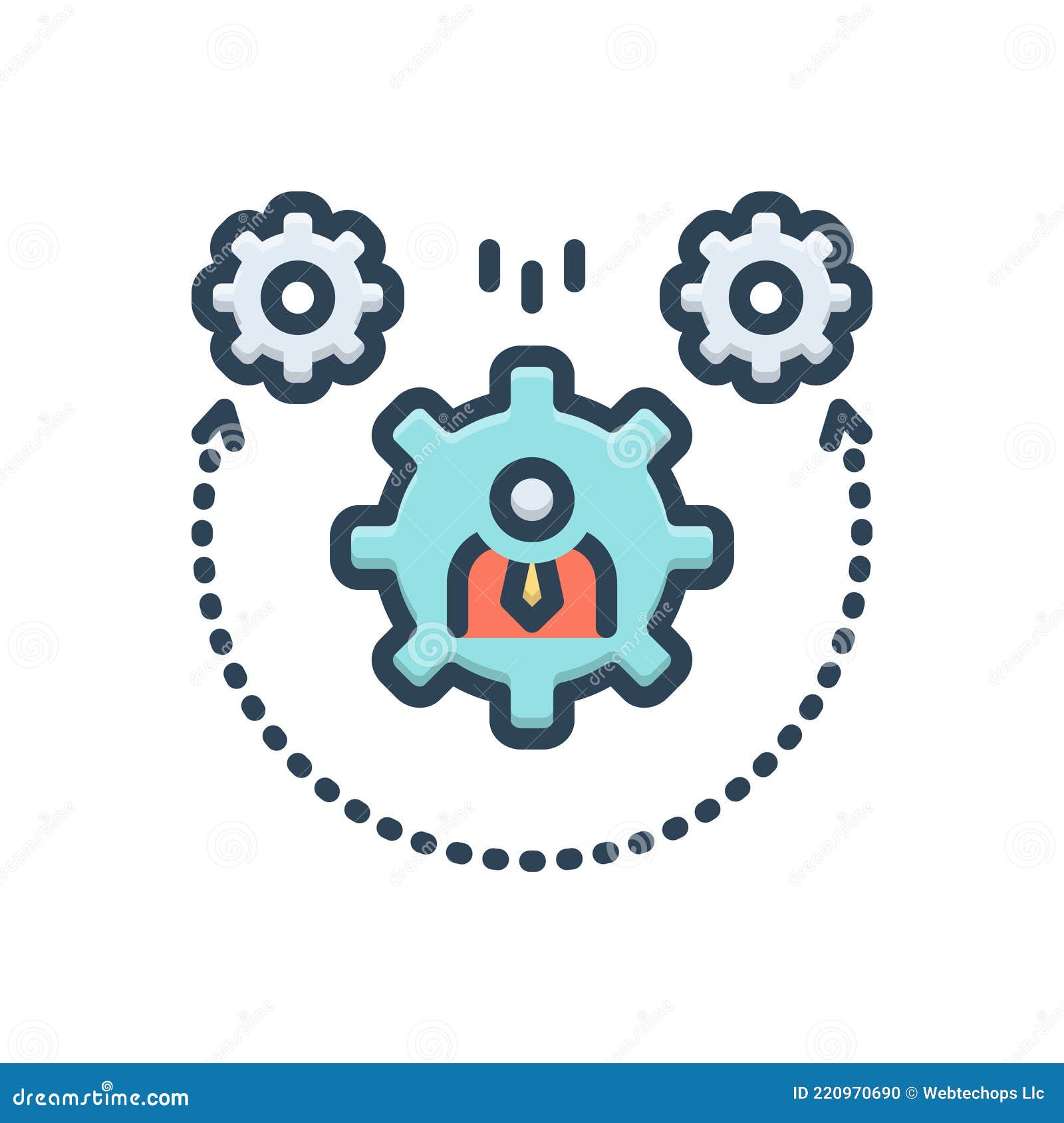 Color Illustration Icon For Dynamism, Setting And Cogwheel Royalty-Free ...