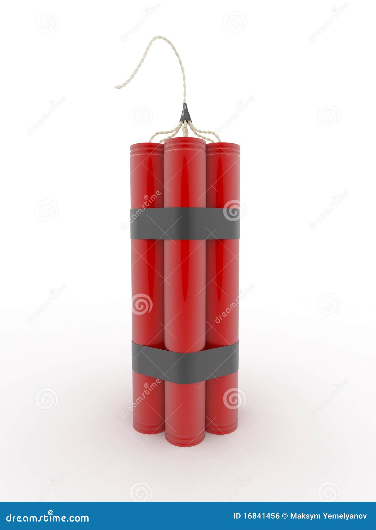 Dynamit. 3d stock illustration. Illustration of explosive - 16841456