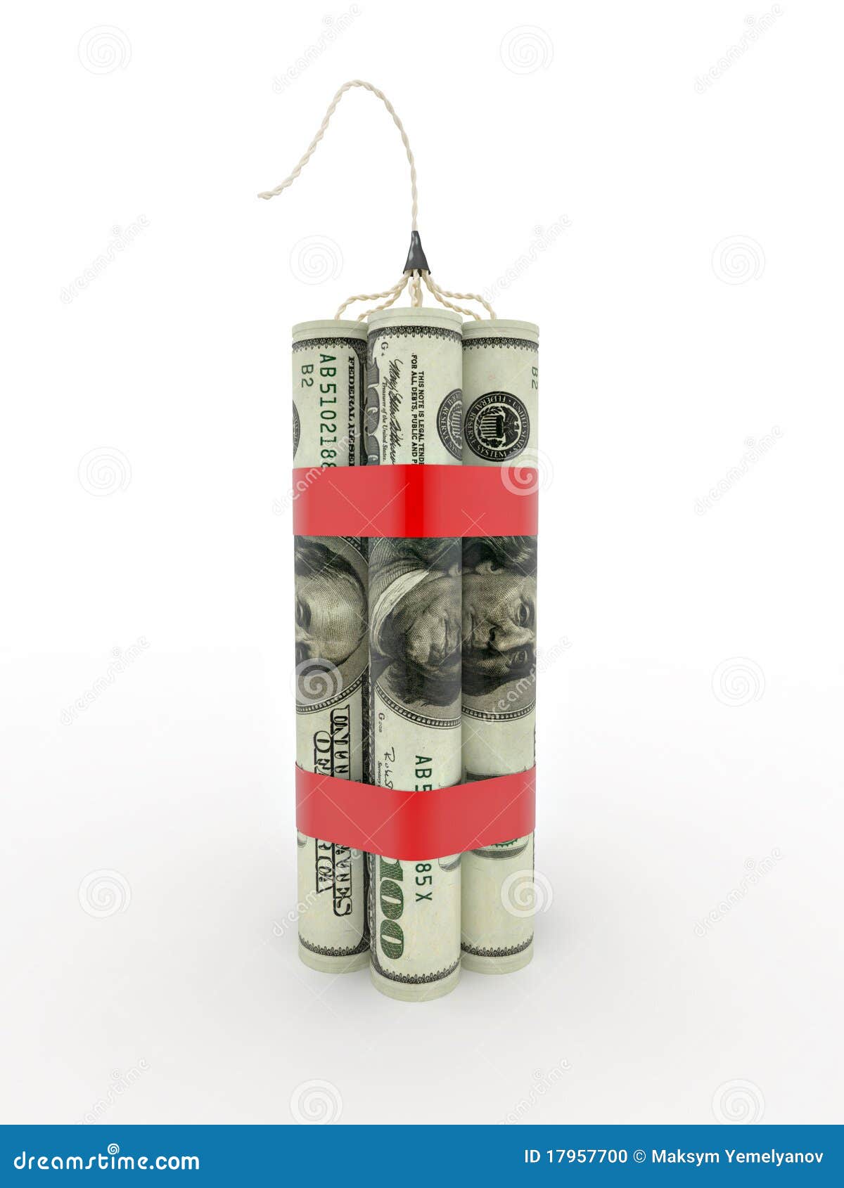 Dynamit from Dollar on White Isolated Background Stock Illustration ...