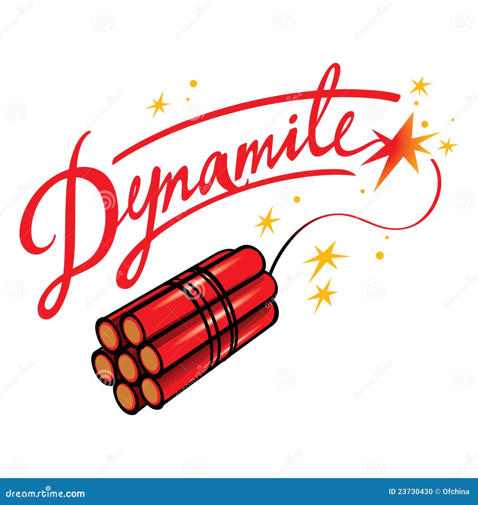 Warning Dynamite Sign Means Caution Or Danger Stock Photo ...