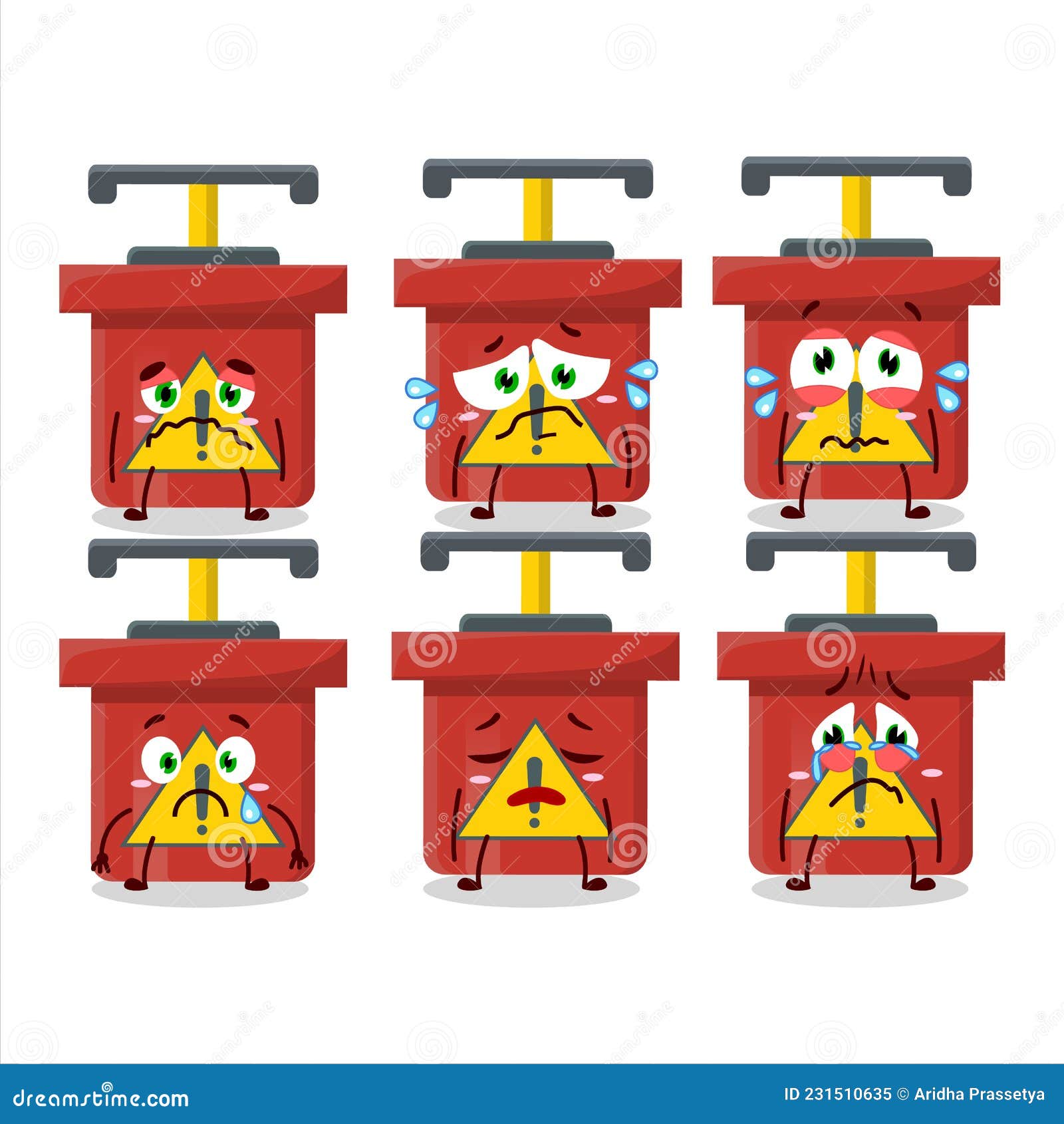 Dynamite Blasting Machine Cartoon Character With Sad Expression ...