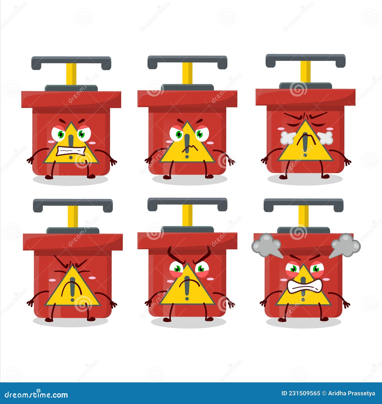 Dynamite Blasting Machine Cartoon Character With Love Cute Emoticon ...