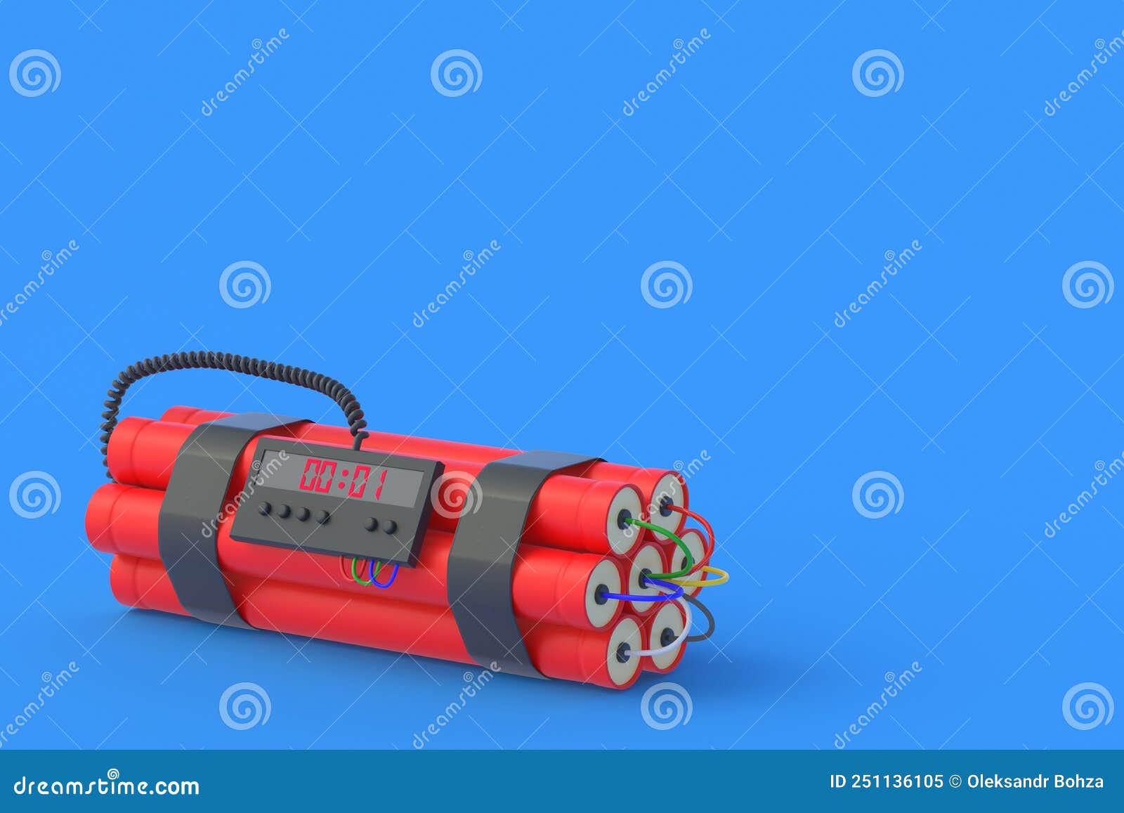 Dynamite Bomb with Digital Timer in Corner. Countdown and Deadline ...