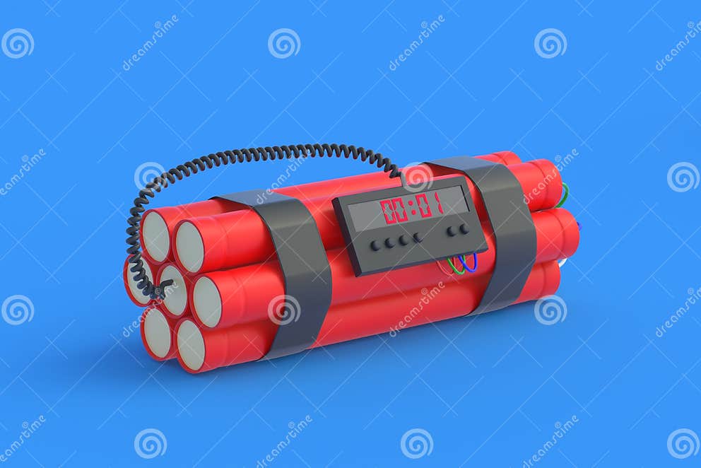 Dynamite Bomb with Digital Timer. Countdown and Deadline Stock ...
