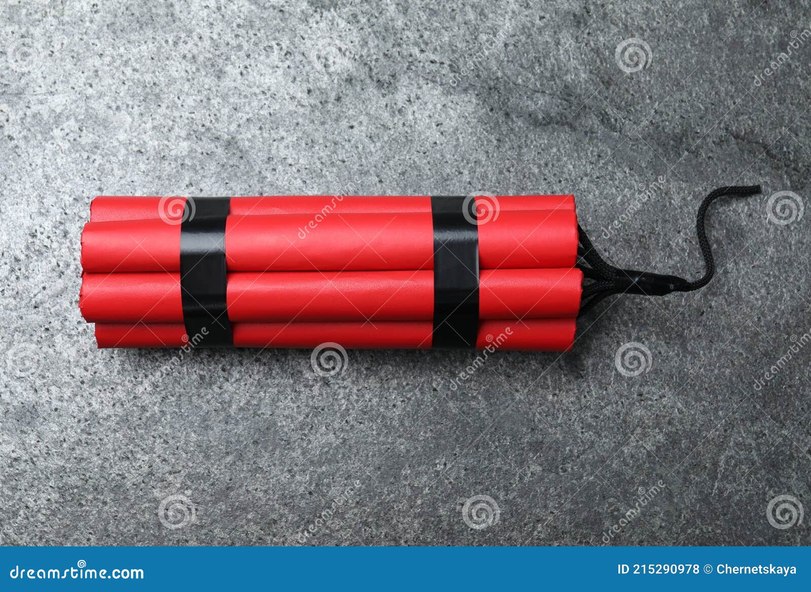 Dynamite Bomb on Grey Table, Top View Stock Photo - Image of danger ...