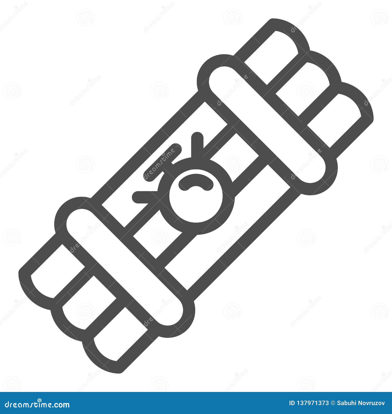 Dynamite Bomb Line Icon. Countdown Bomb Vector Illustration Isolated on ...